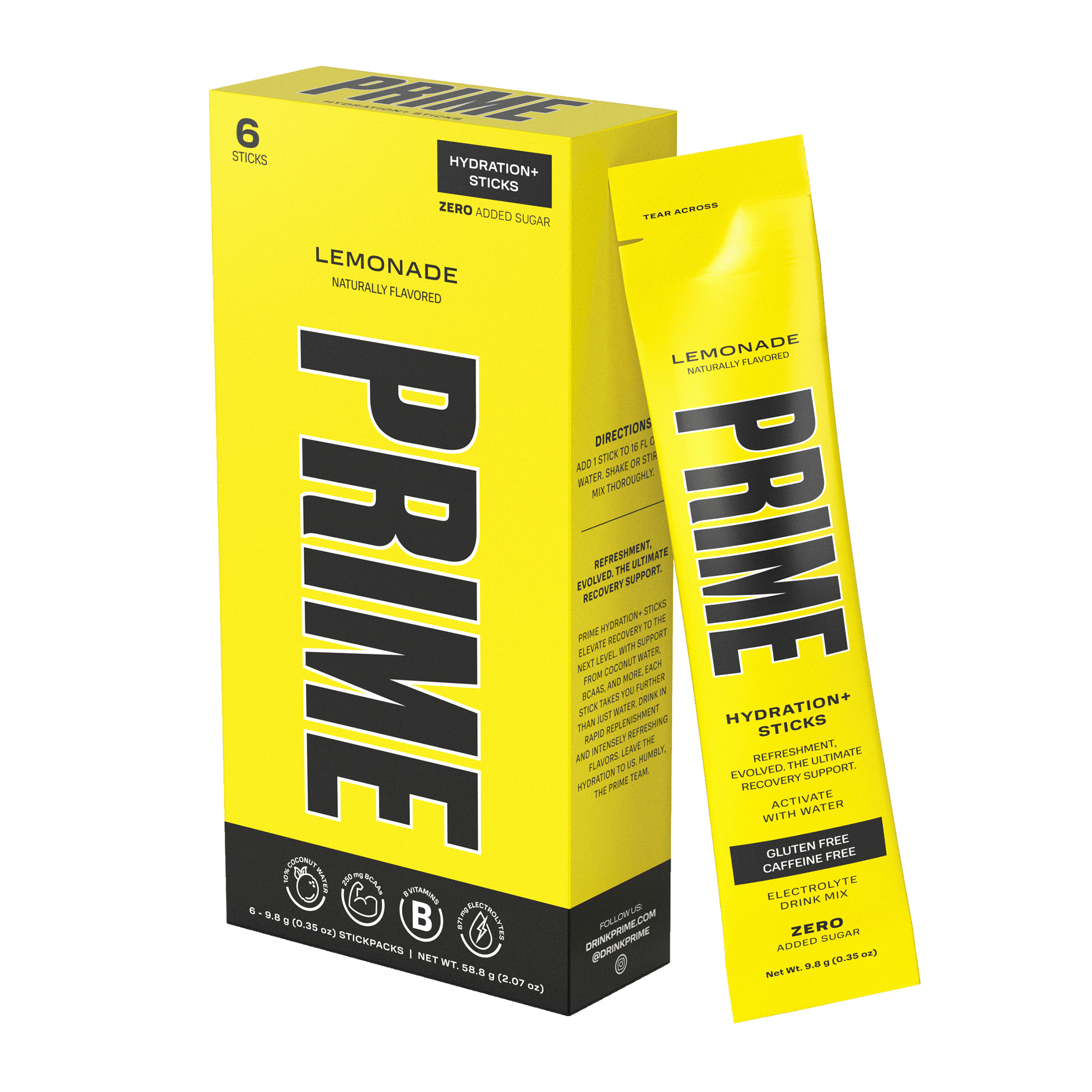 PRIME Hydration+ Sticks - Lemonade, 6 PK